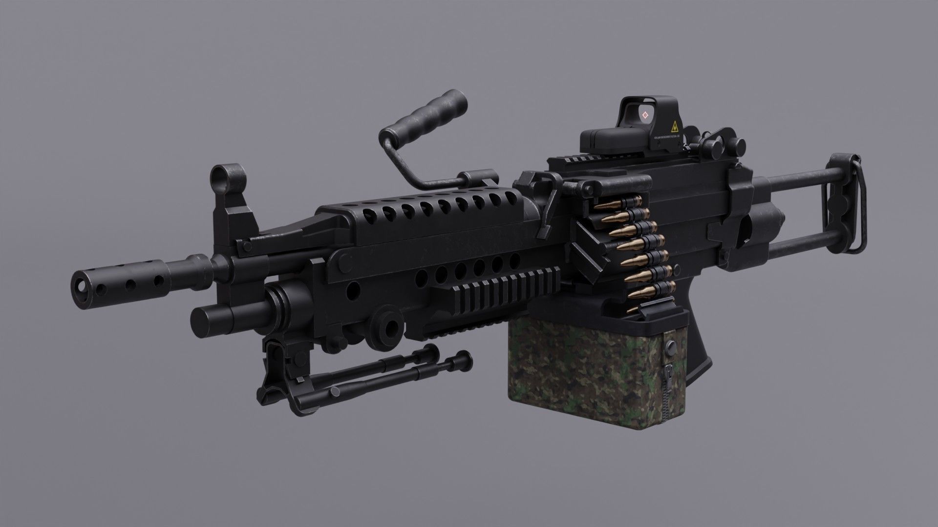 FN MINI M249 Light Machine Gun 3D model | CGTrader