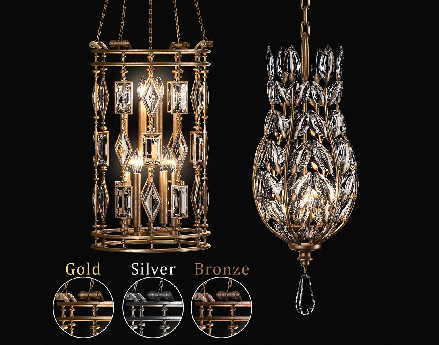 Crystal Fine Art Pendants 3D model | CGTrader
