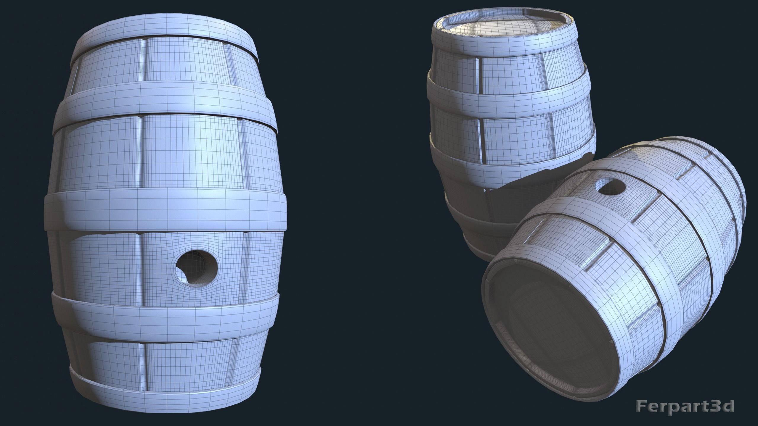 Old barrel 3D model | CGTrader
