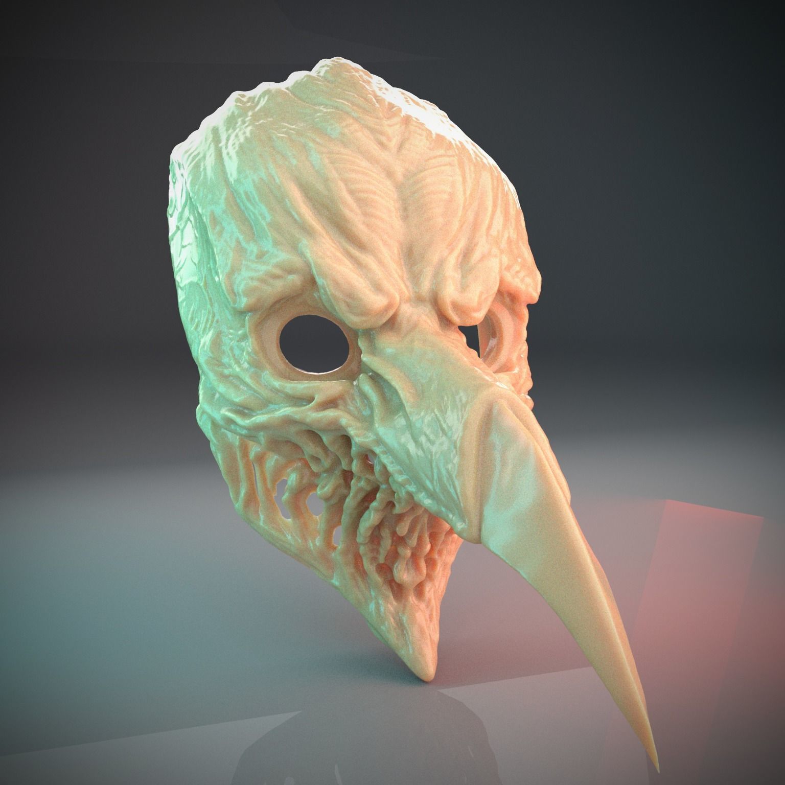 Raven Skull Stl File 3D Printing Scary Horror Reaper Mask Devil 3D ...