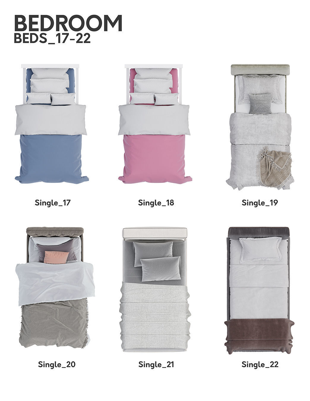 2D Floor Plan Furniture - Top View PSD - MORE than 300 cutouts 3D model ...