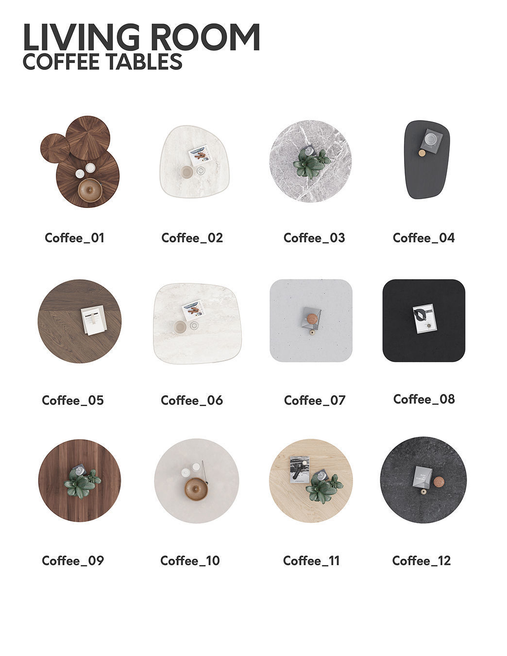 2D Floor Plan Furniture - Top View PSD - MORE than 300 cutouts 3D model ...