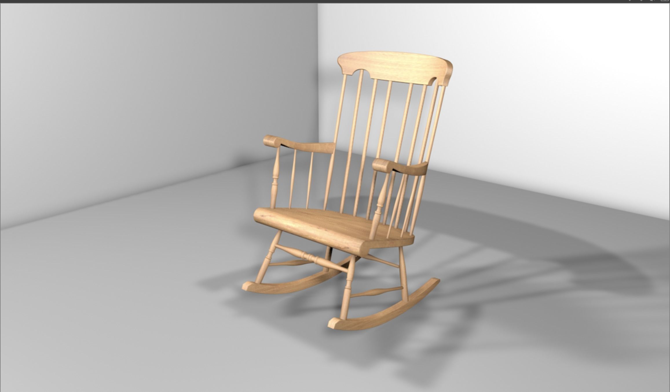 Traditional Rocking Chair free 3D model | CGTrader