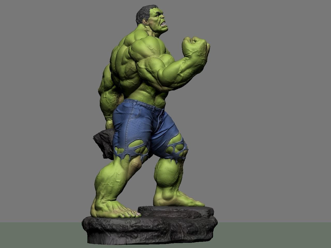 the hulk incredible statue 3D model 3D printable | CGTrader