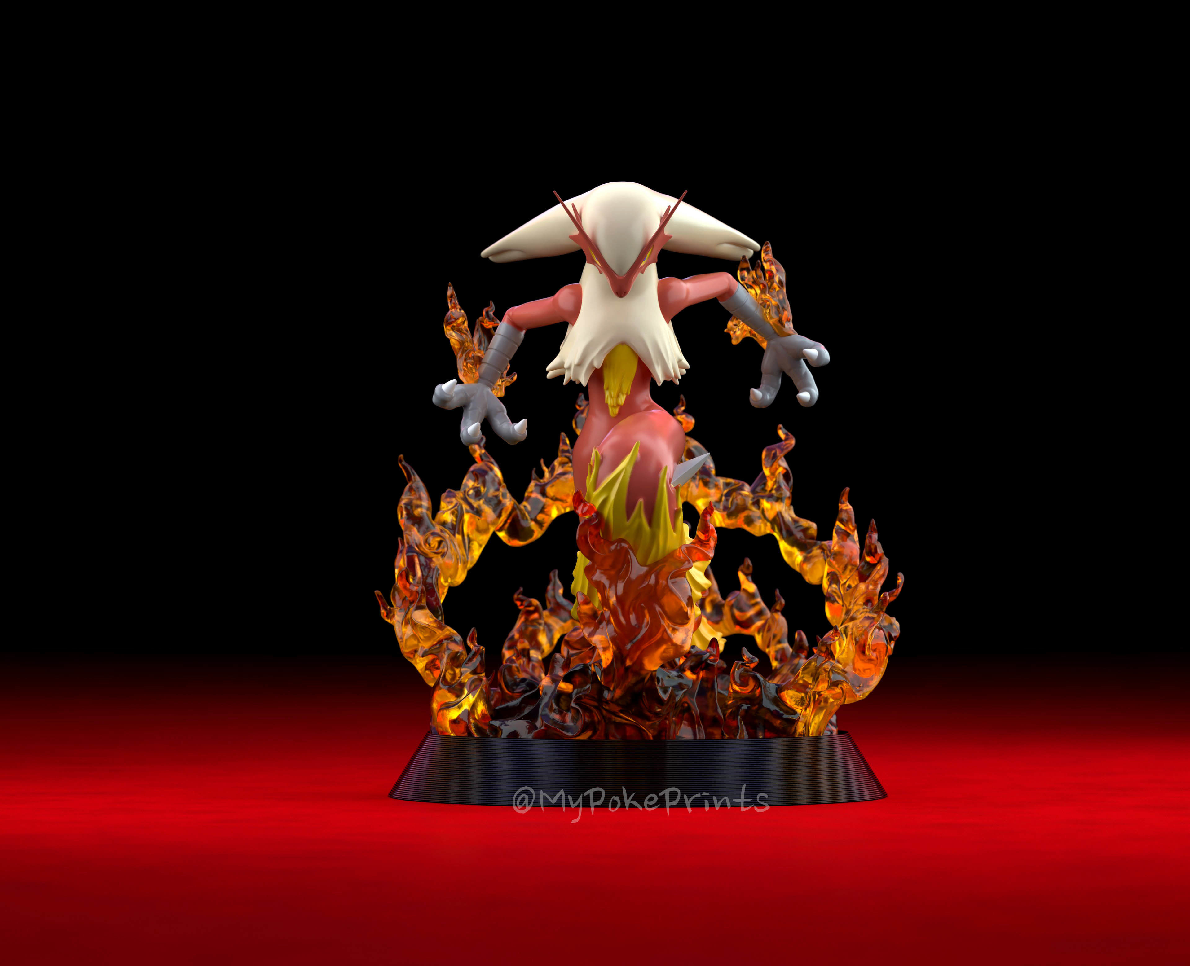Blaziken running on flames - 3D printable pokemon 3D model 3D printable ...