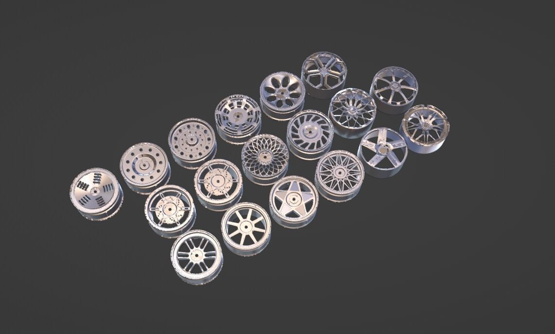 3D model Modern sport car lowpoly 3d rims Low-poly 3D model VR / AR ...