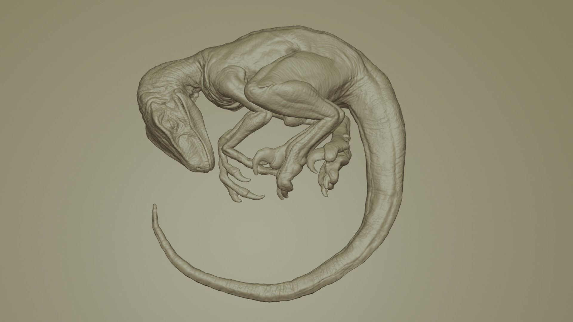 Sleeping Jurassic Park Raptor Ready for 3D printing 3D model 3D ...