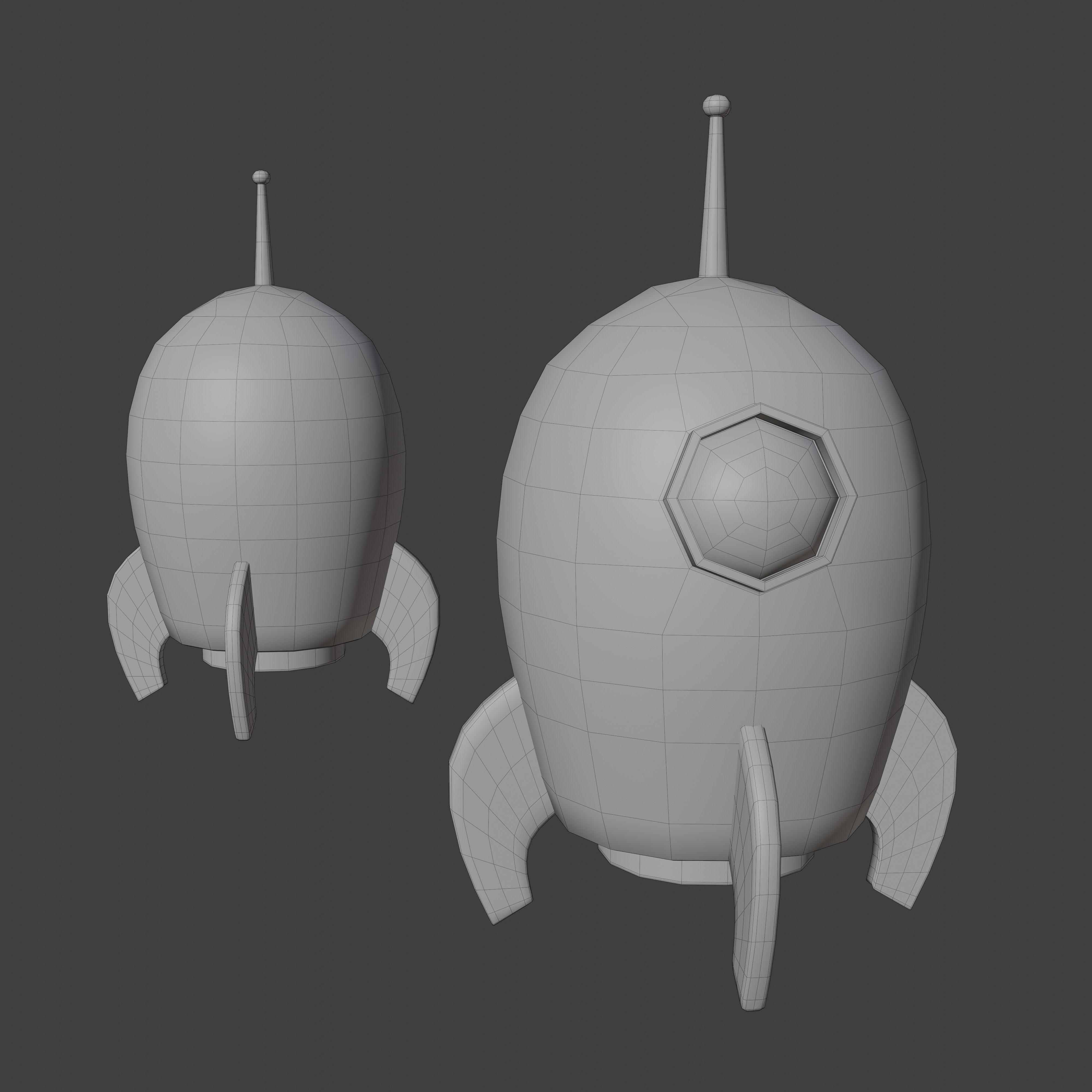 Low poly Rocket 3d model two orange toy rockets 3D model | CGTrader