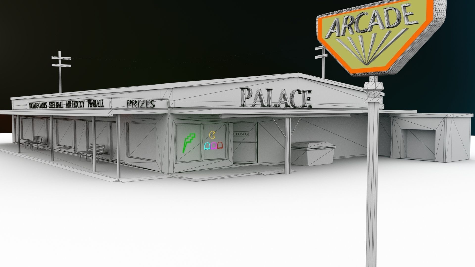 3D model Stranger Things Arcade VR / AR / low-poly | CGTrader