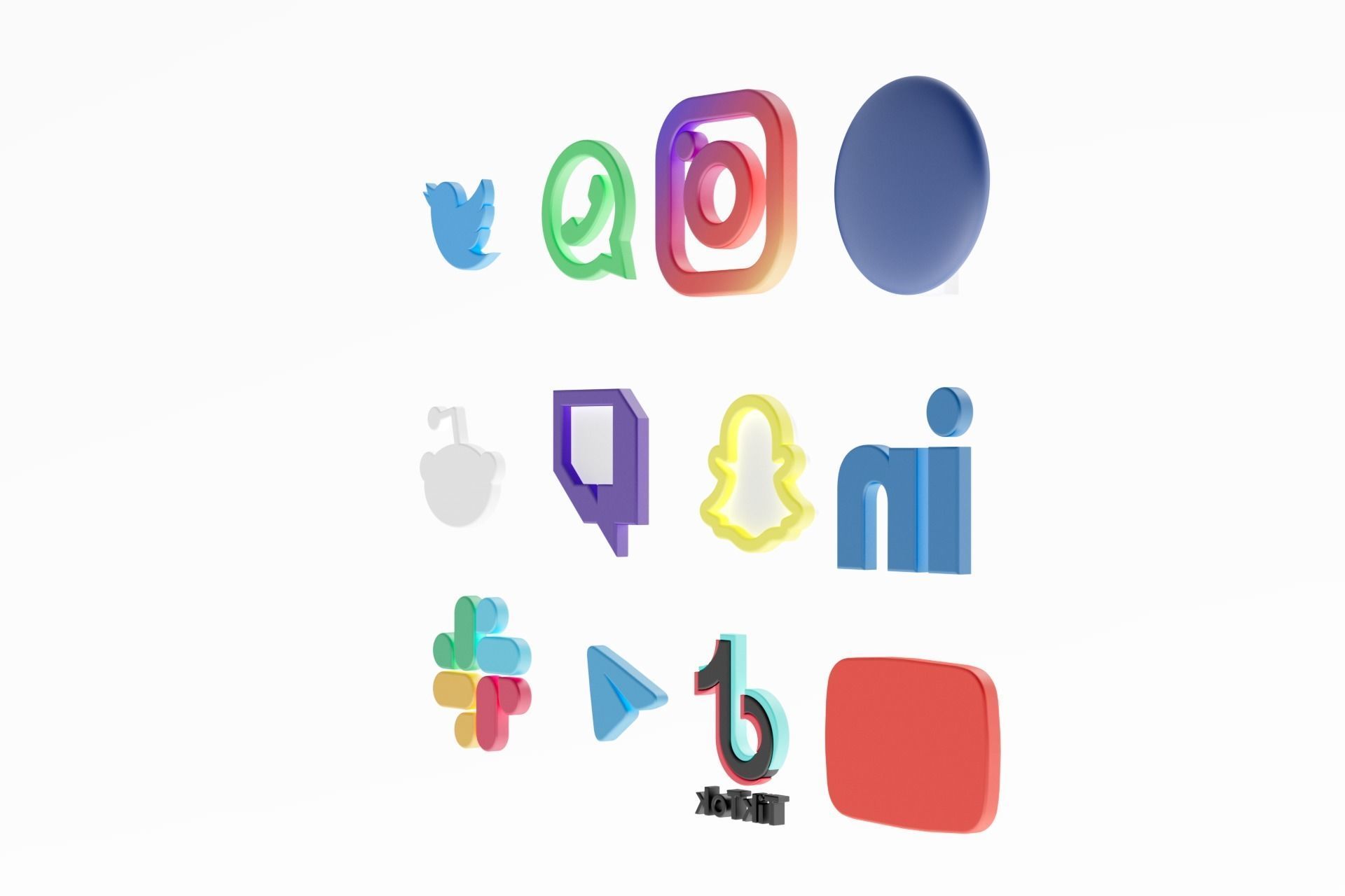 3D Social media icons 3D model | CGTrader