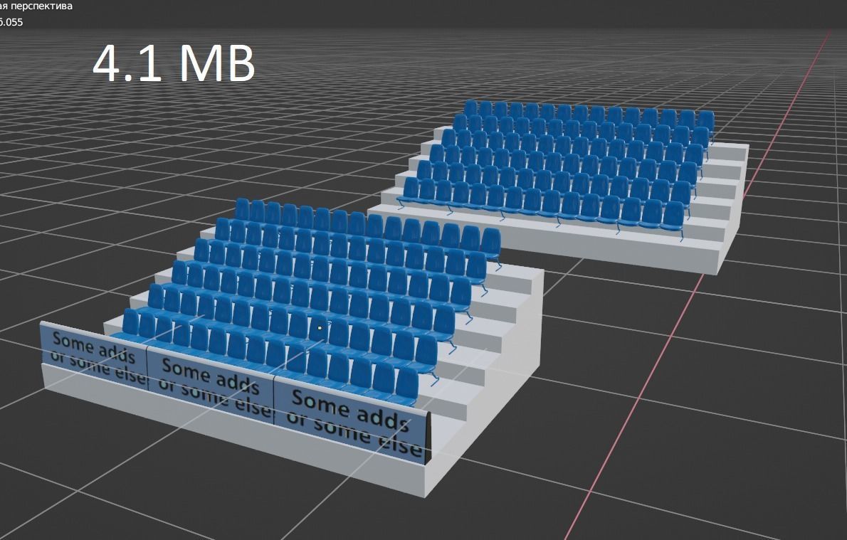 3D model Football Stadium modules and a8 story VR / AR / low-poly ...
