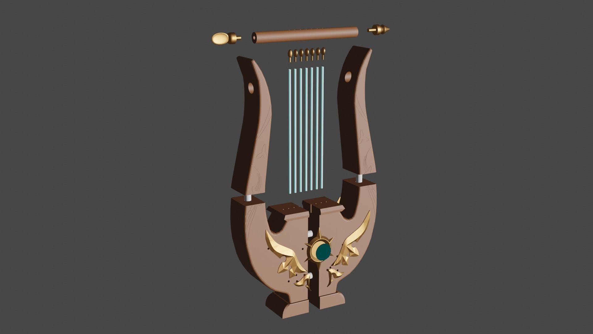 Genshin Impact - Ventis harp 3D model 3D printable | CGTrader