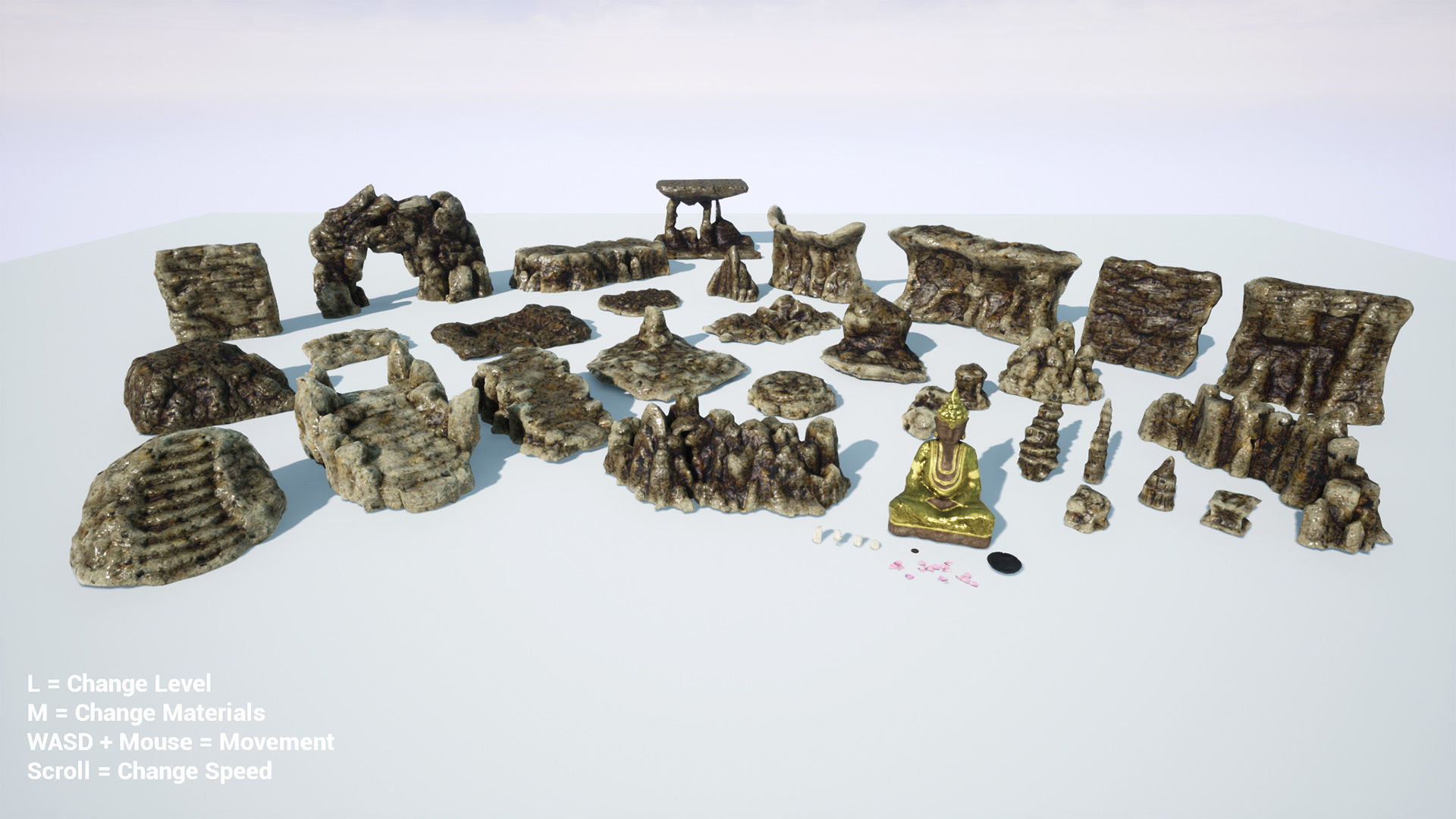 3D model Ancient Modular Fantasy Cave - UE4 VR / AR / low-poly | CGTrader