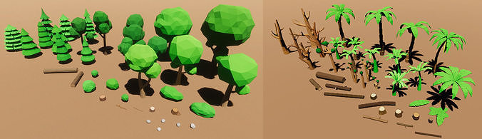 3D model Low Poly Nature Pack Bundle VR / AR / low-poly | CGTrader