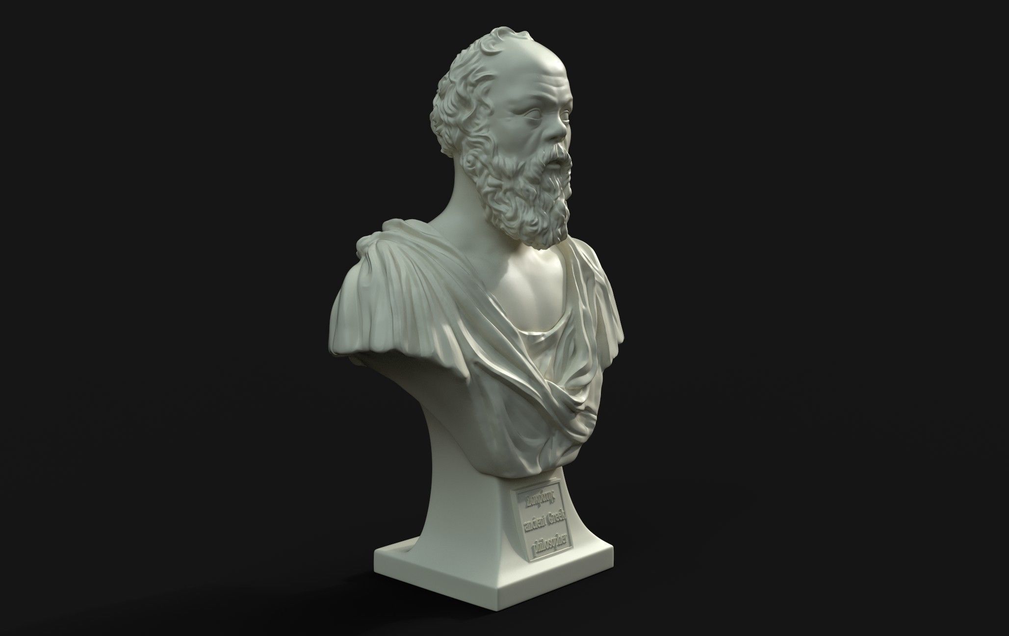 Socrates bust of man with beard 3D model 3D printable | CGTrader