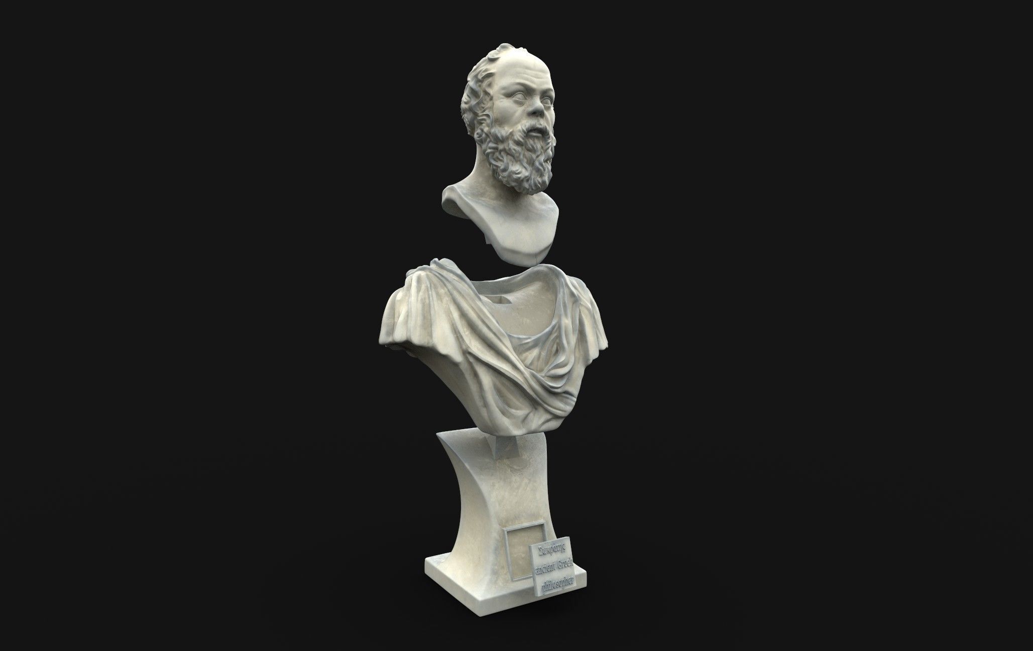 Socrates bust of man with beard 3D model 3D printable | CGTrader
