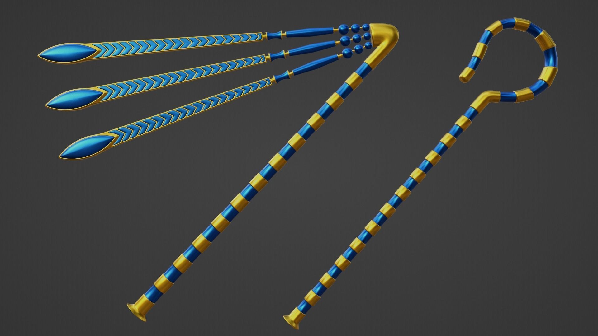 Egyptian Crook and Flail 3D model | CGTrader