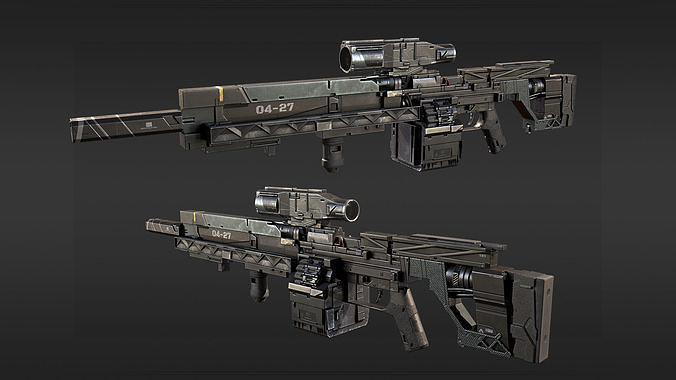 3D model Modular Sci-fi gun VR / AR / low-poly | CGTrader