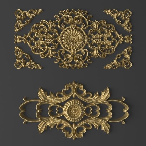 set ornaments 01 3D model | CGTrader