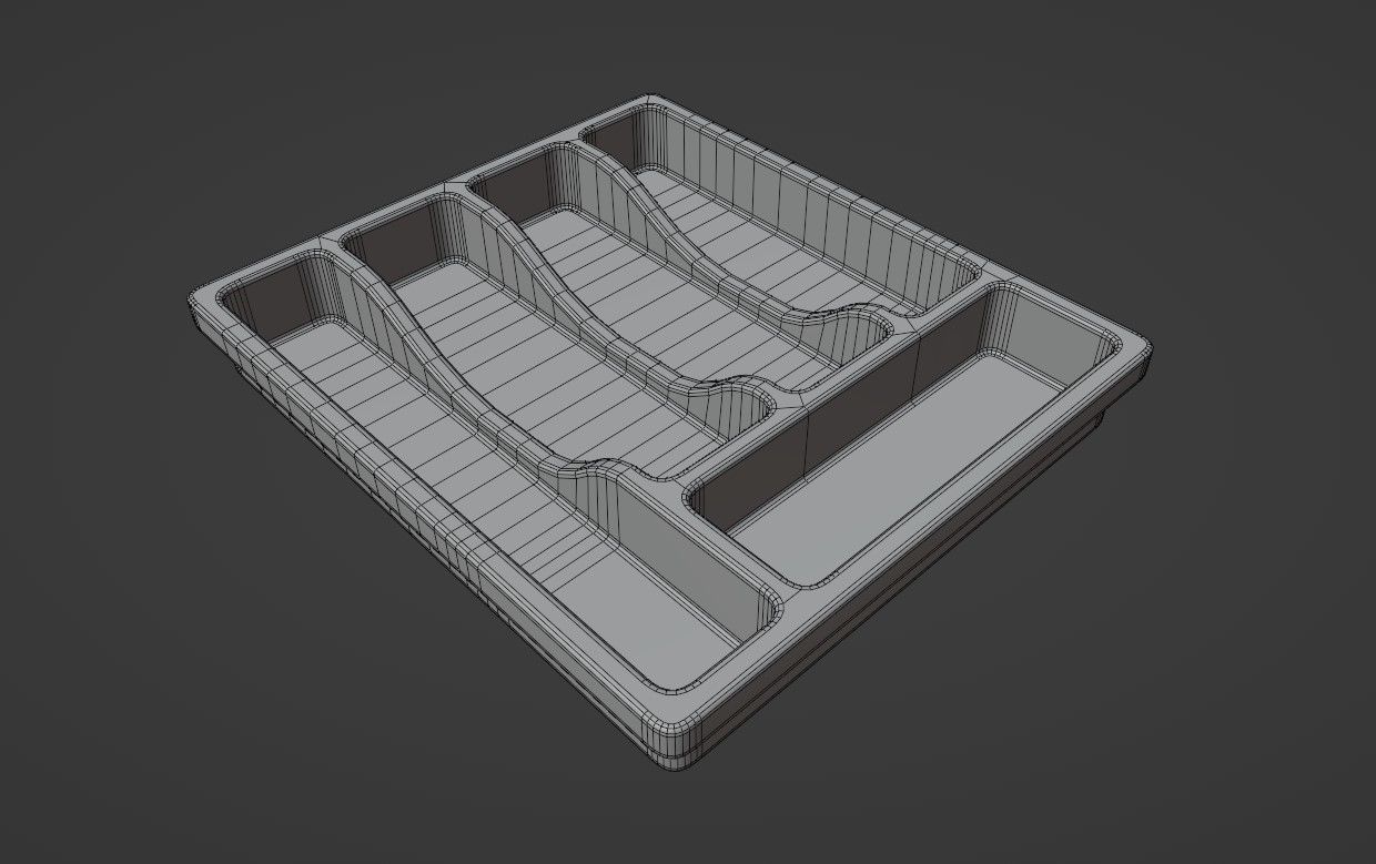 Cutlery Tray Drawer Organizer 01 3D model | CGTrader