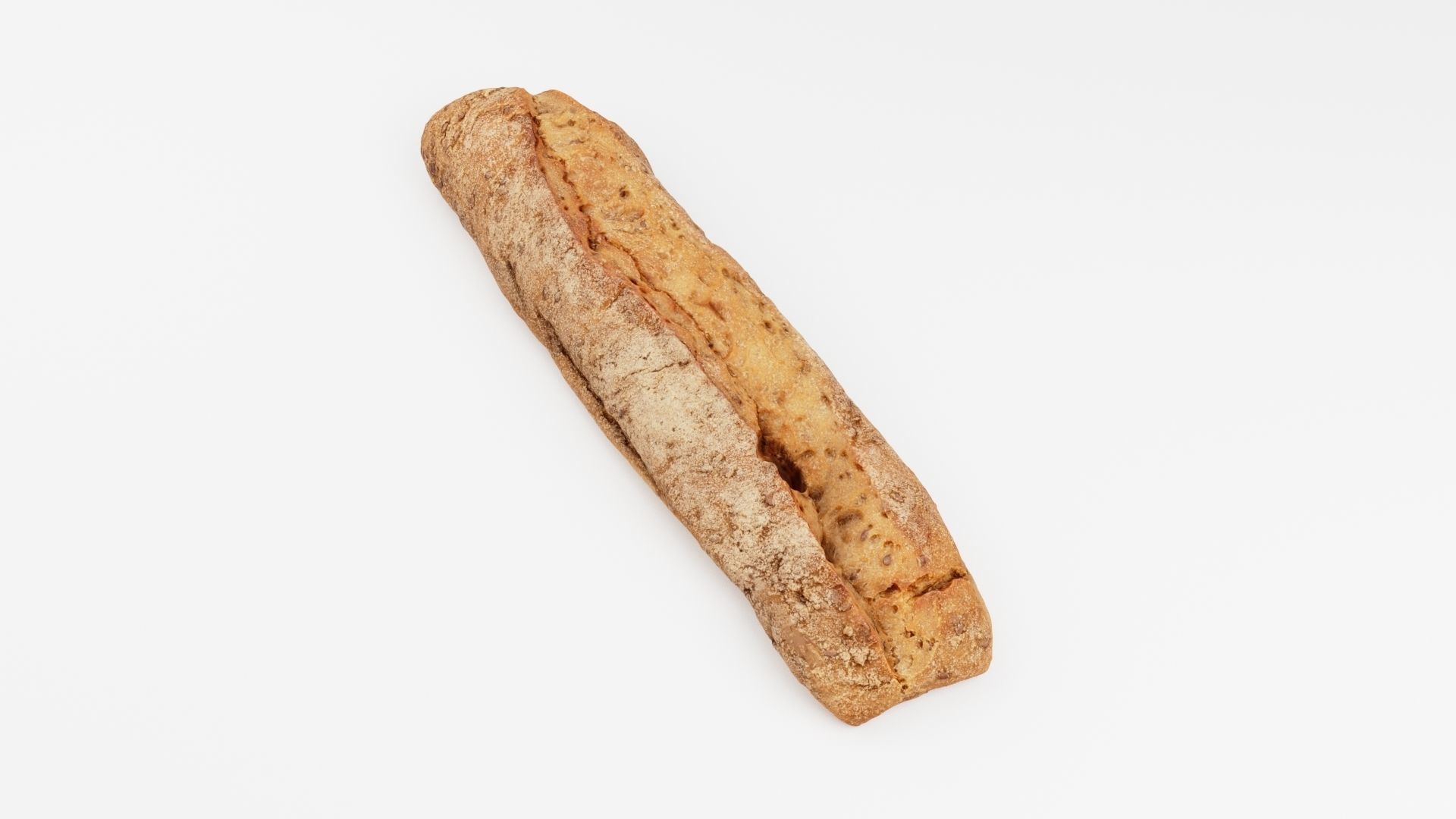 Buckwheat bun loaf or roll 3D model | CGTrader