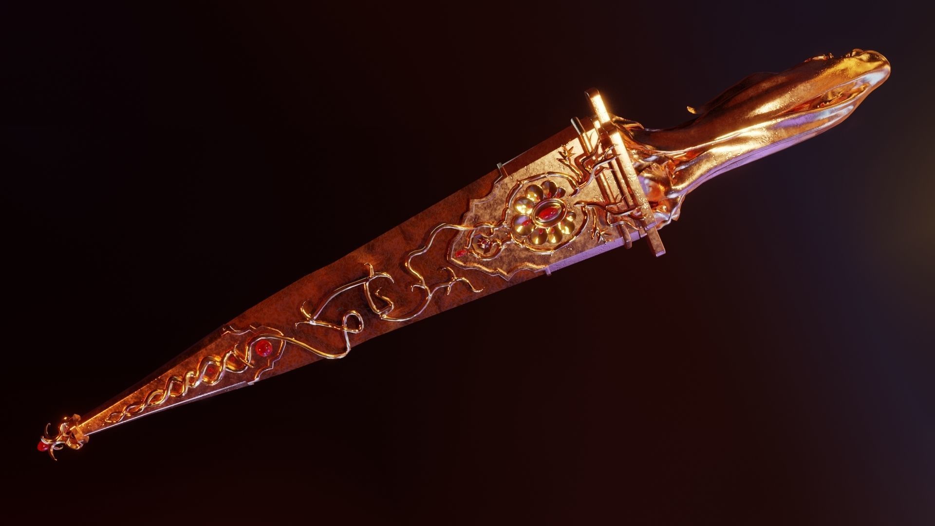 Skeleton ornamented dagger 3D model | CGTrader