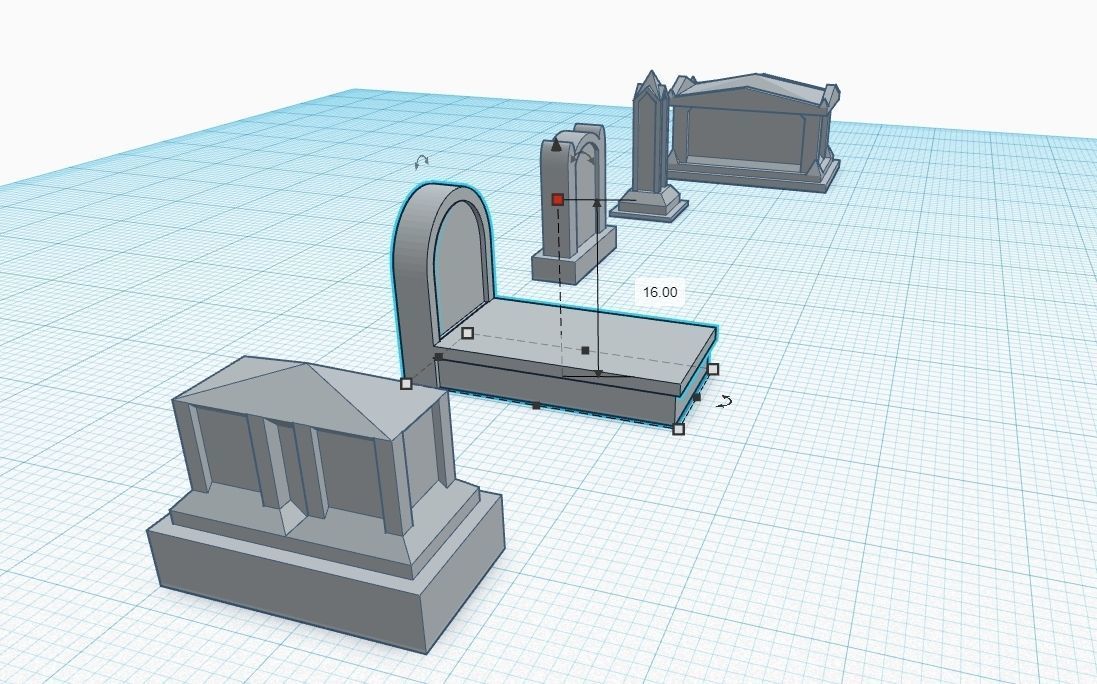 5 pcs graveyard headstones scale H0 1-87 3D model 3D printable | CGTrader