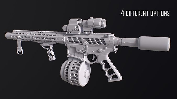 AR15 SKELETONIZED 3D model | CGTrader