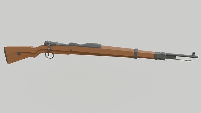 3D model kar98k 3d model low poly wooden rifle VR / AR / low-poly ...