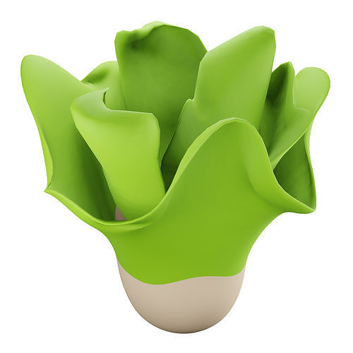 3D model Lettuce egg shaped vase with leaves VR / AR / low-poly | CGTrader