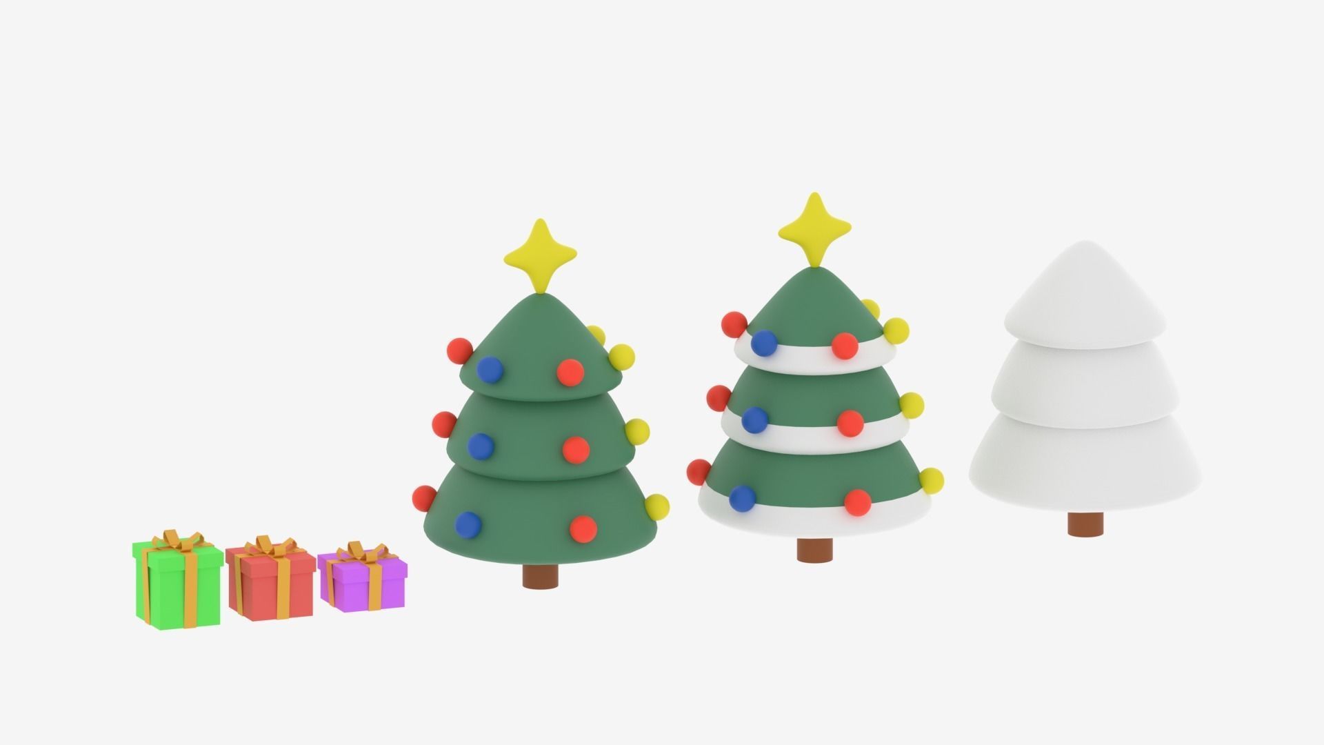 3D model Christmas Tree and Gift Boxes VR / AR / low-poly | CGTrader