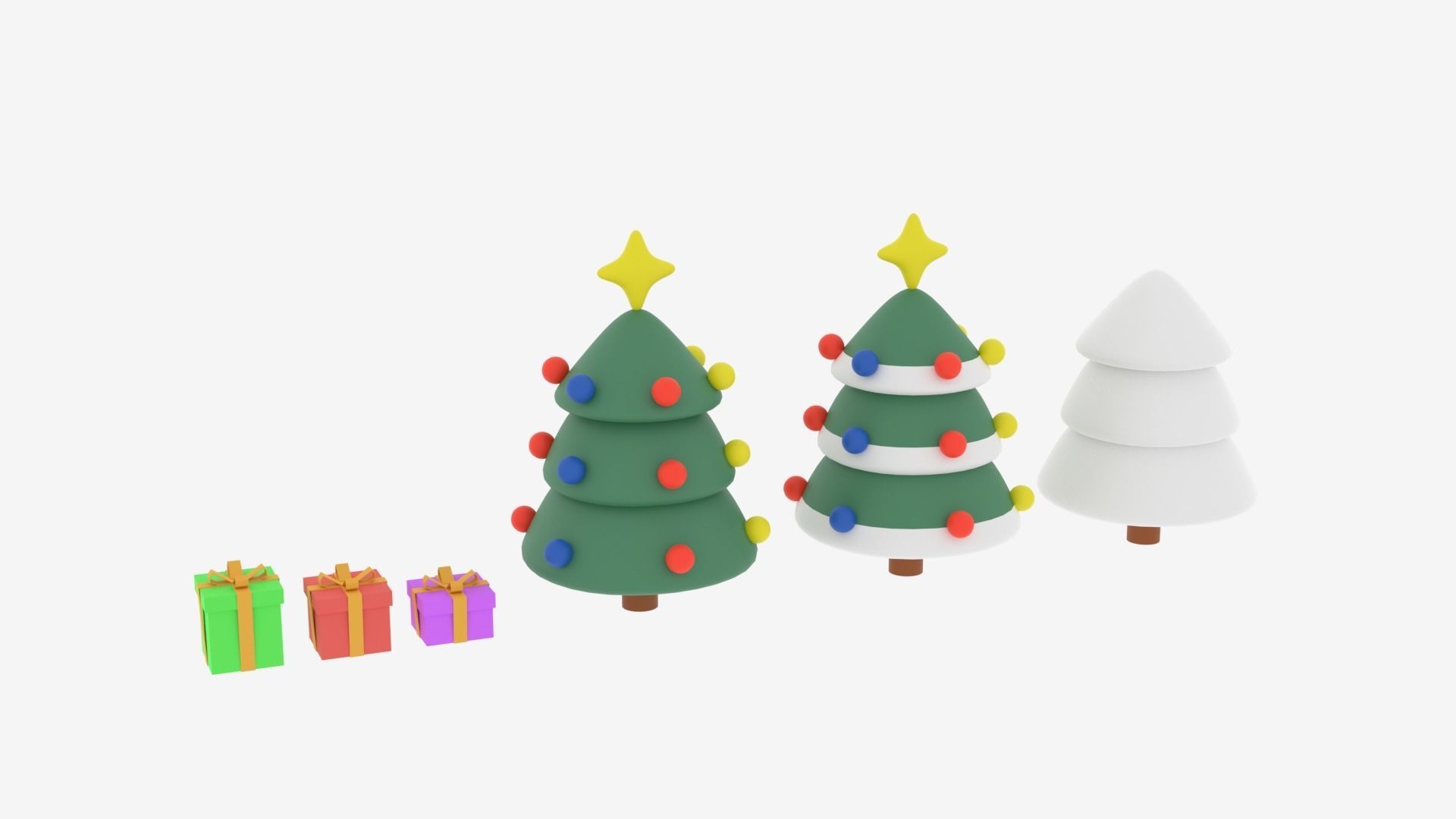 3D model Christmas Tree and Gift Boxes VR / AR / low-poly | CGTrader