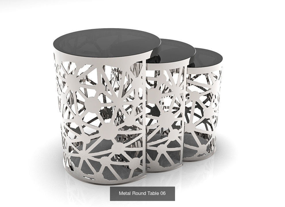 Metal Round Tables 3D Model Collection | CGTrader