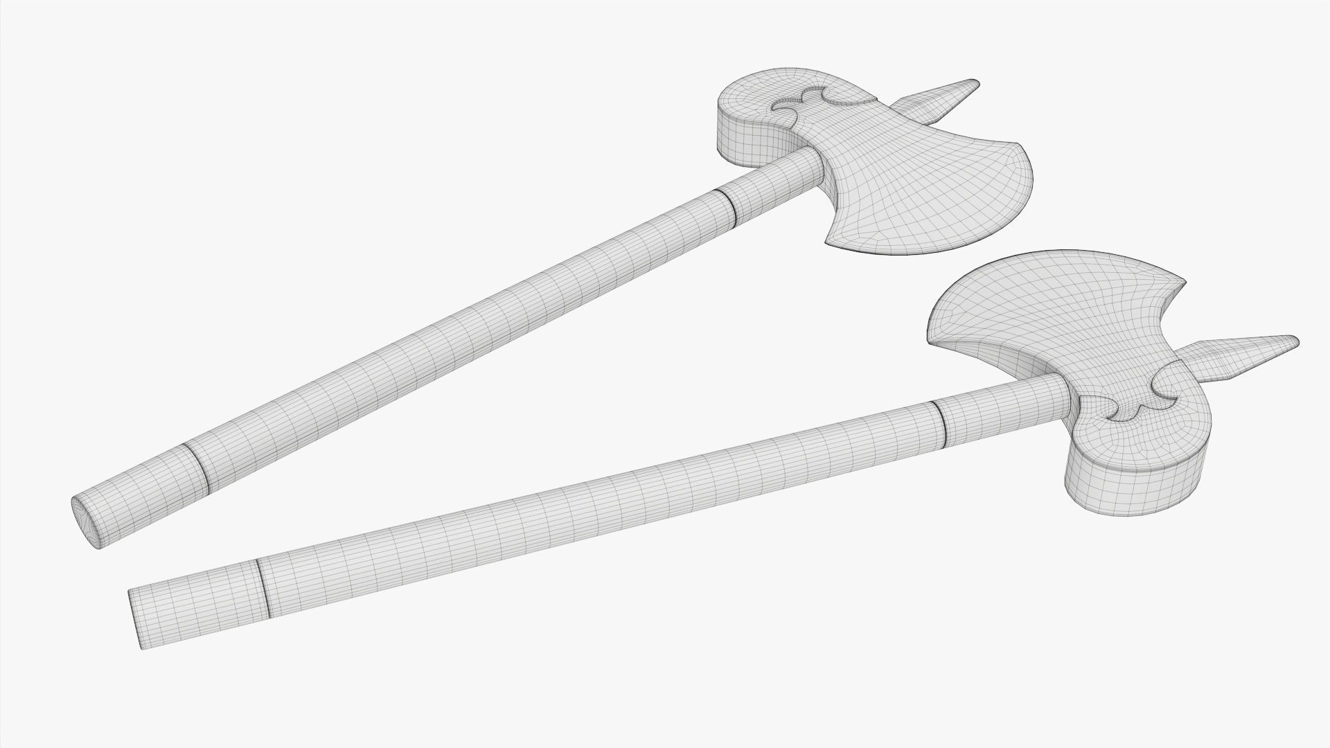 Single blade axe pair 3D model | CGTrader