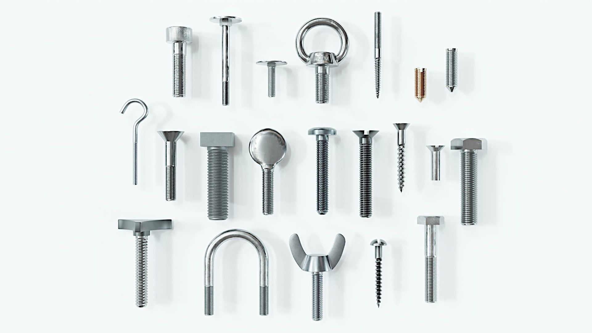 Large collection of fasteners 3D model | CGTrader