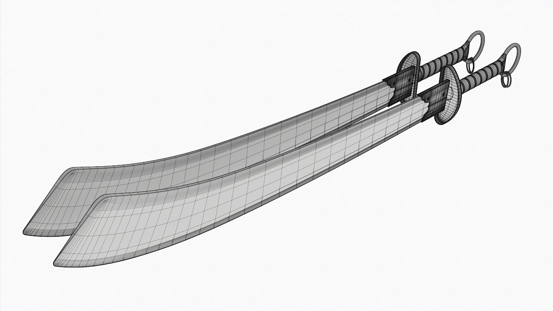 Wushu double broadswords 3D model | CGTrader