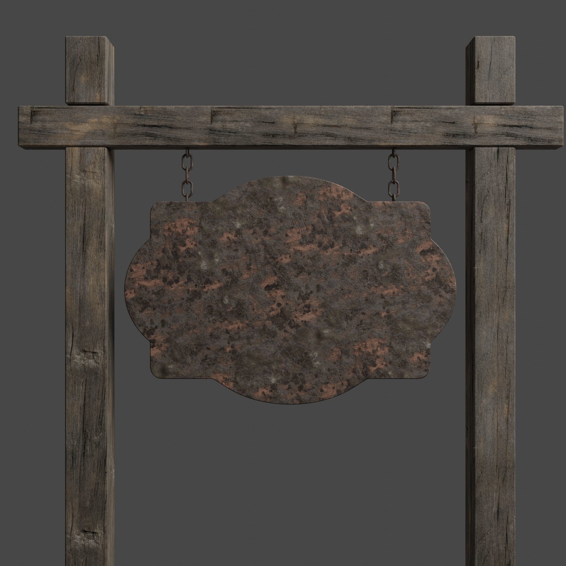 3D model Old Wooden Medieval Tavern Signboard VR / AR / low-poly | CGTrader