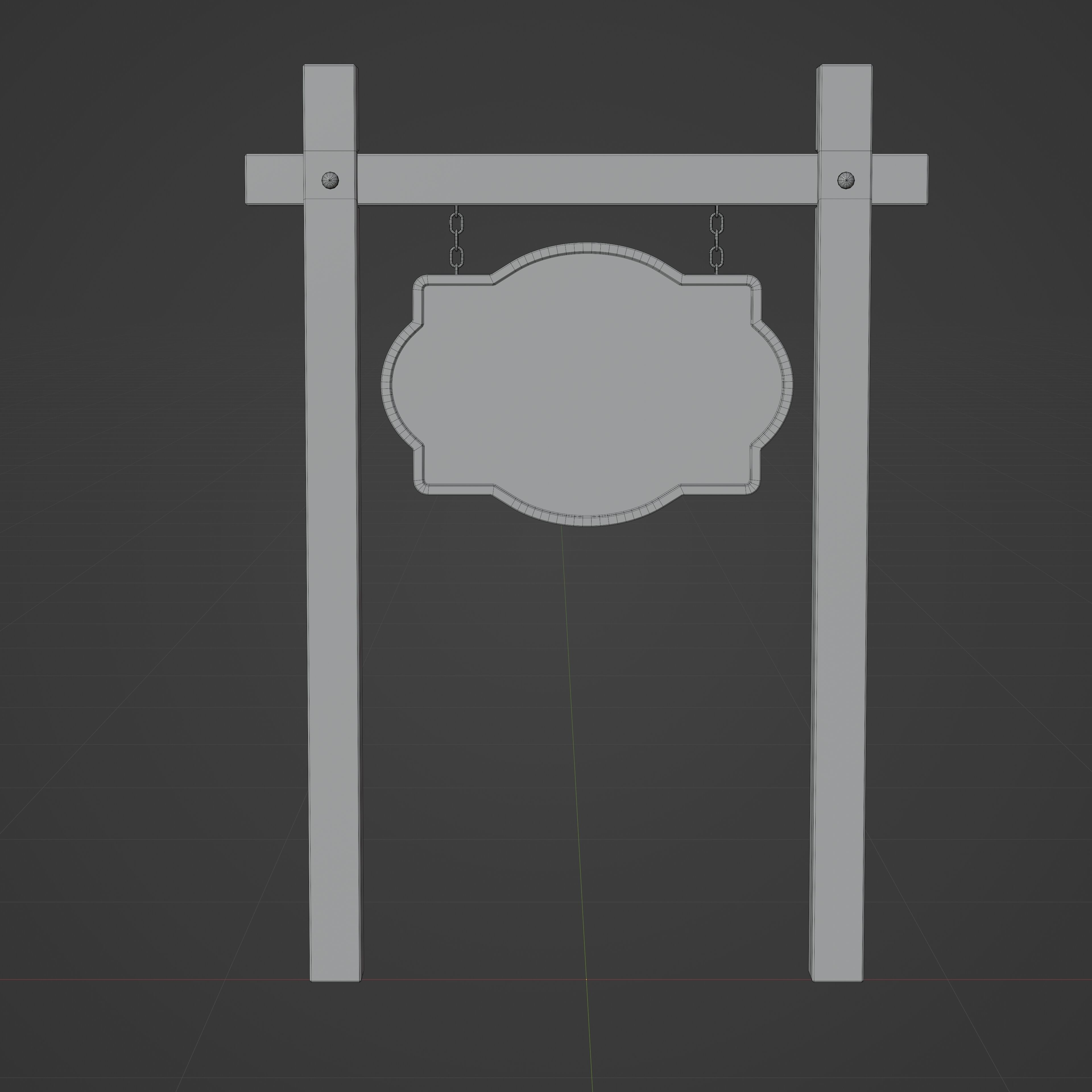 3D model Old Wooden Medieval Tavern Signboard VR / AR / low-poly | CGTrader