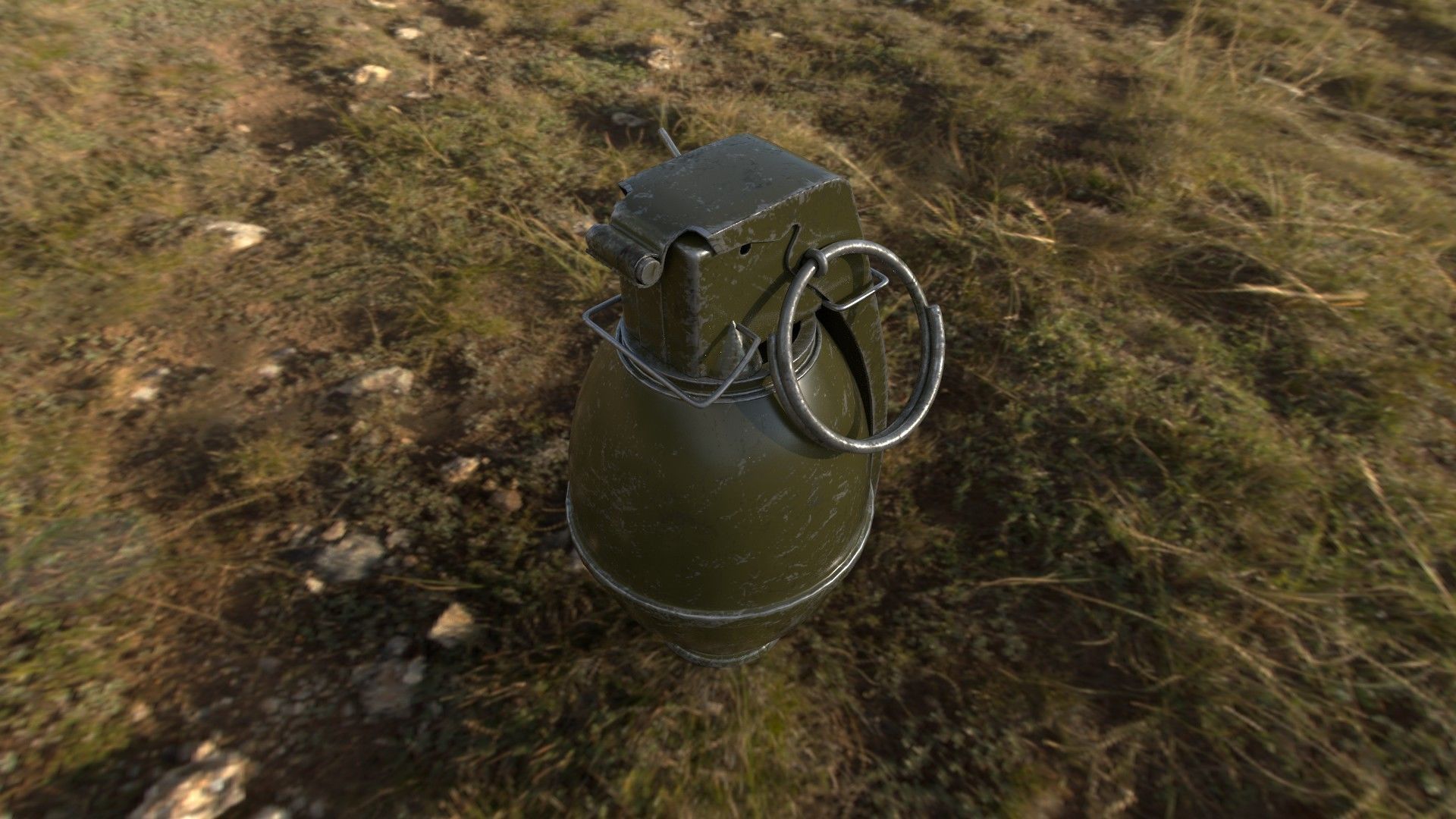 M61 3D Model metal grenade in middle of field 3D model | CGTrader