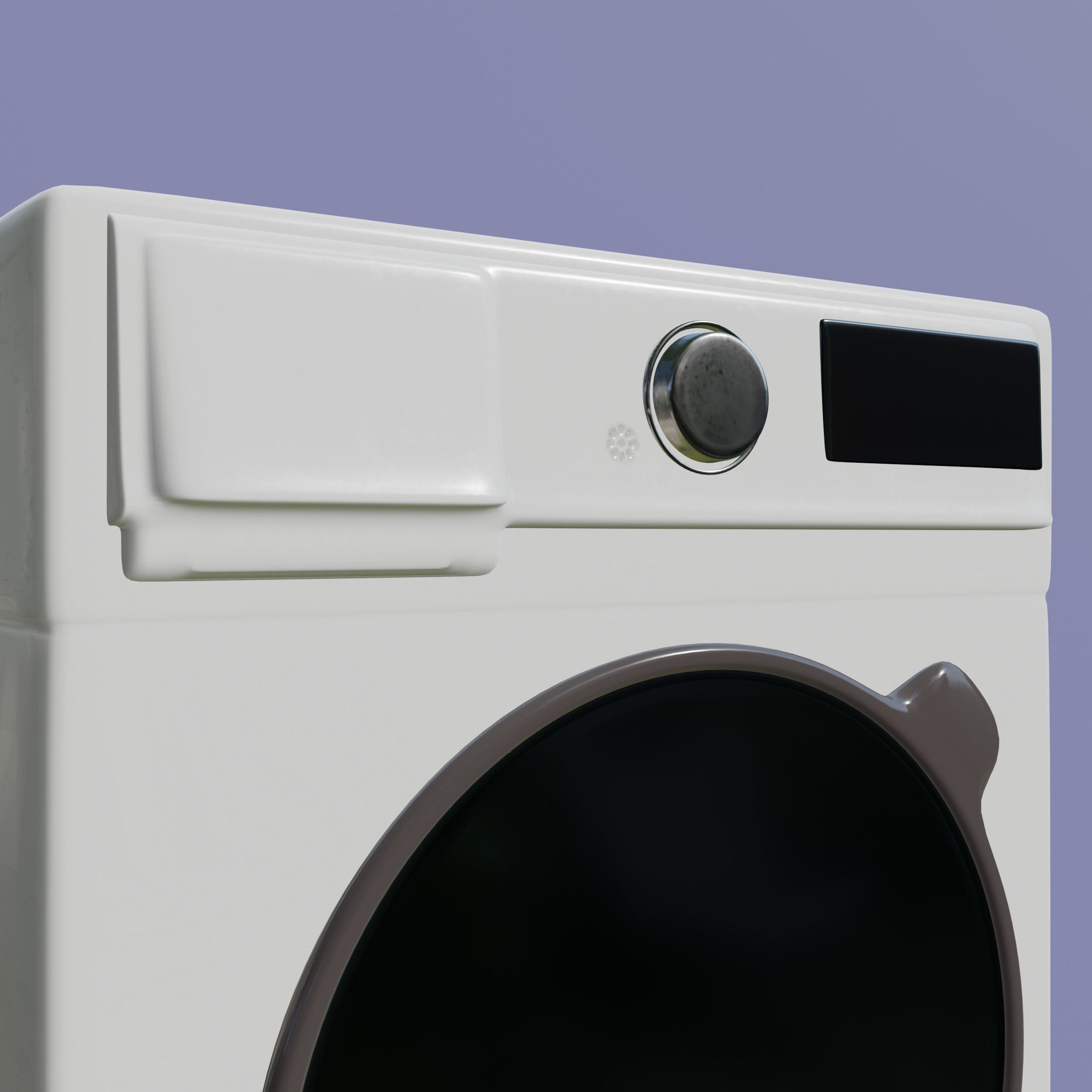 Washing machine white interior bathroom pbr low high free VR / AR / low ...