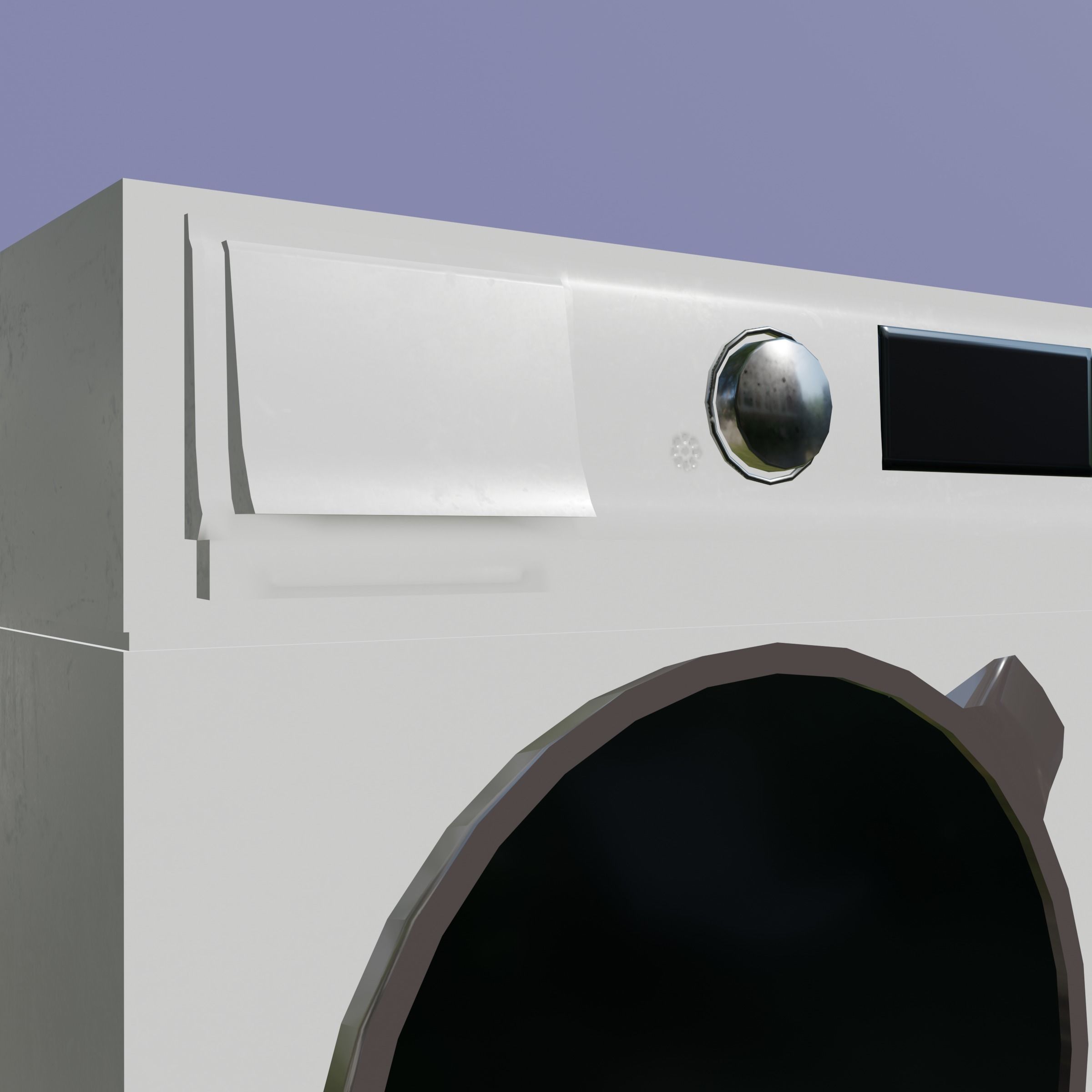 Washing machine white interior bathroom pbr low high free VR / AR / low ...