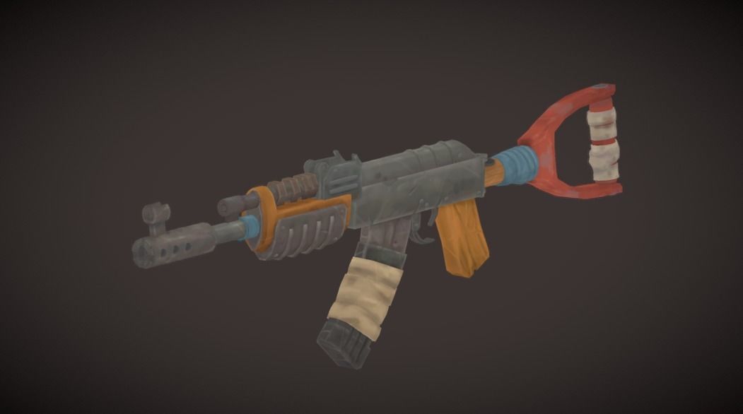 3D model Rust assault rifle I Ak 47 VR / AR / low-poly | CGTrader
