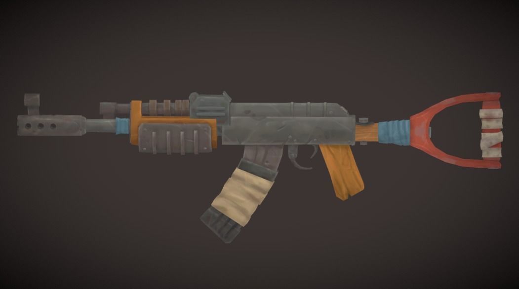 3D model Rust assault rifle I Ak 47 VR / AR / low-poly | CGTrader