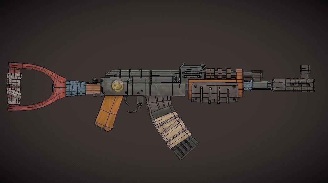 3D model Rust assault rifle I Ak 47 VR / AR / low-poly | CGTrader