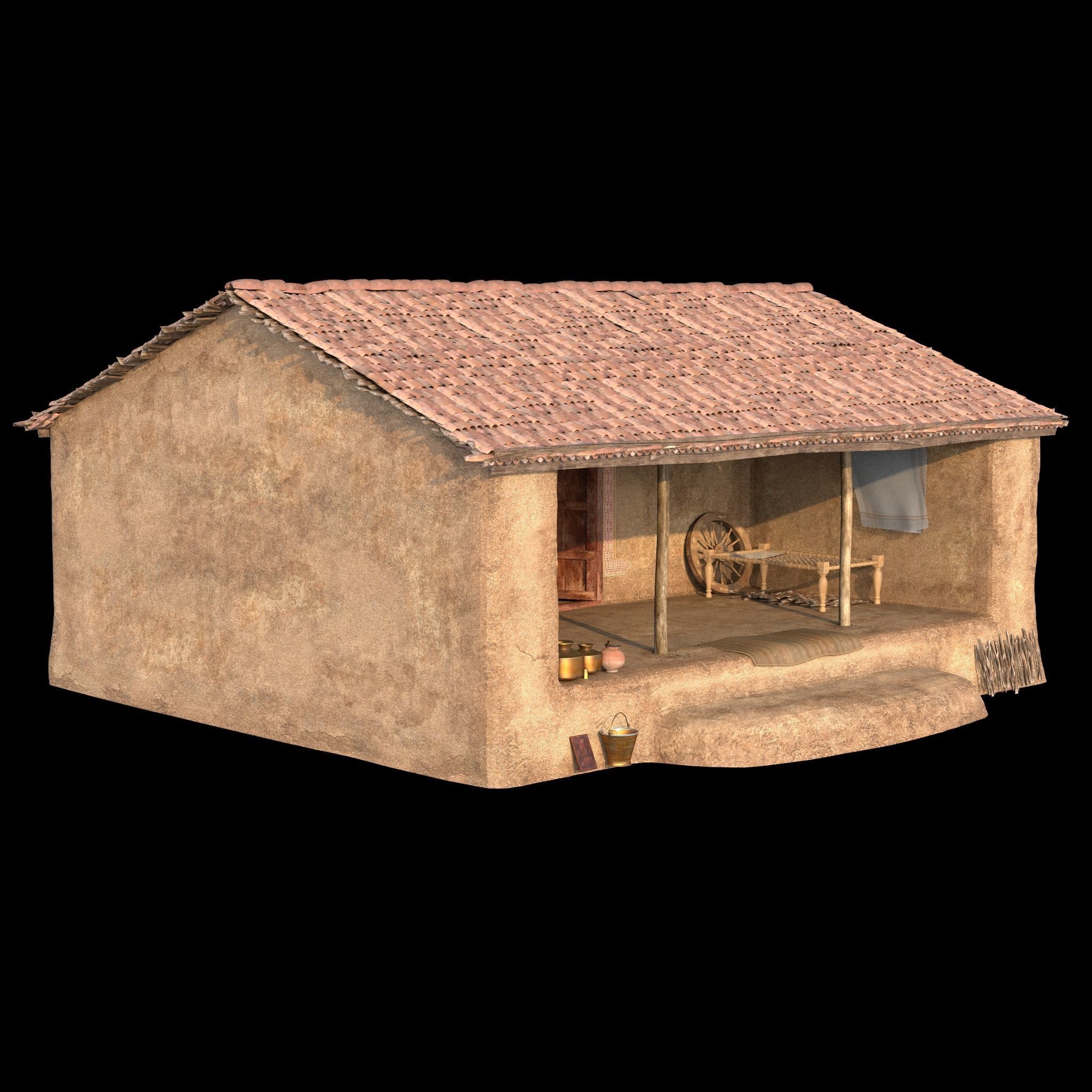 Indian Village House - Medieval Indian - Indian Hut 3D model | CGTrader