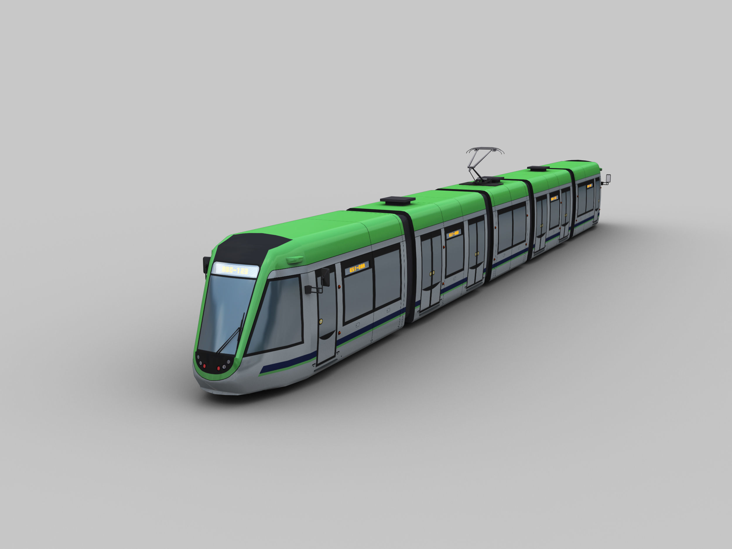 3D model Low Poly Tram 13 VR / AR / low-poly | CGTrader