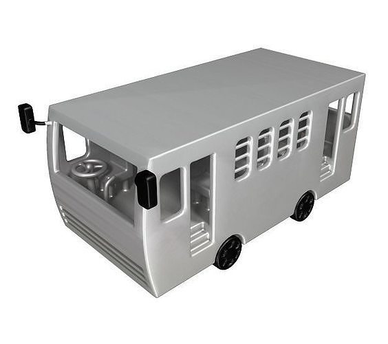3D model Classic Metallic Bus VR / AR / low-poly | CGTrader