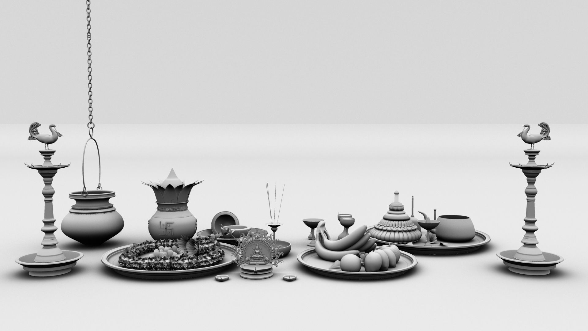 pooja props 3d models 3D model | CGTrader