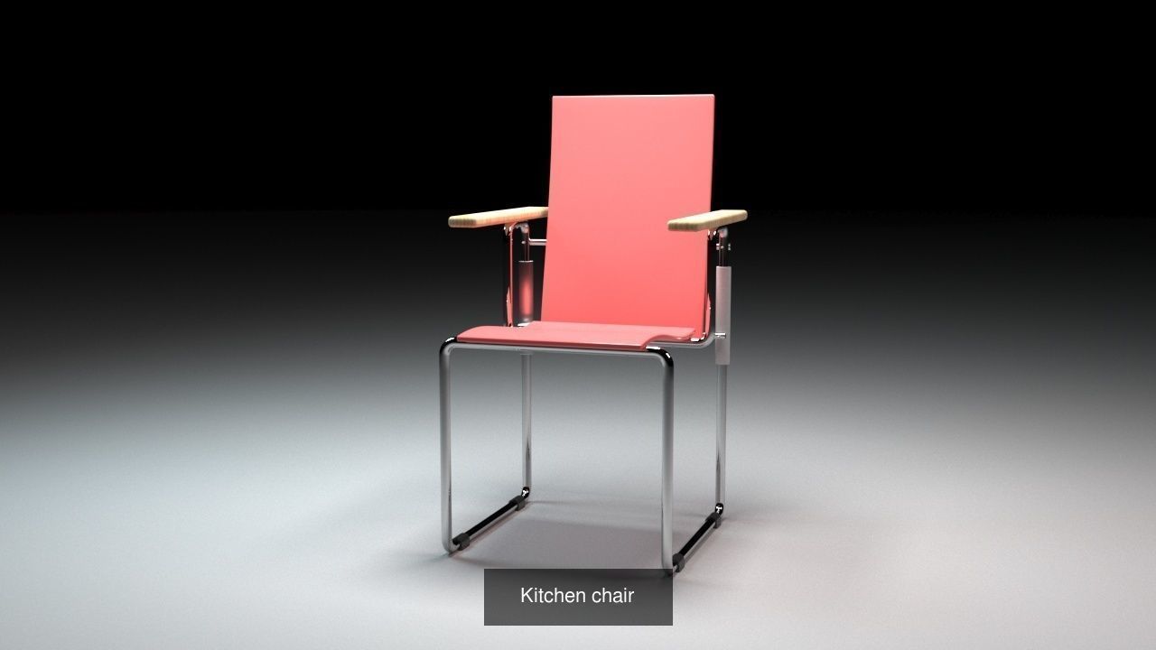 Chairs chair with seat and chrome frame 3D Model Collection | CGTrader