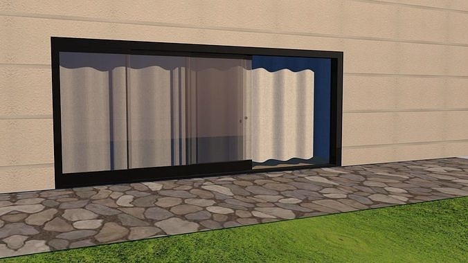 sliding glass door free 3D model | CGTrader